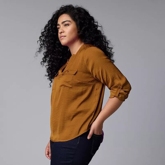 Simply Vera Vera Wang | Tops | Simply Vera Vera Wang Rolltab Popover ...